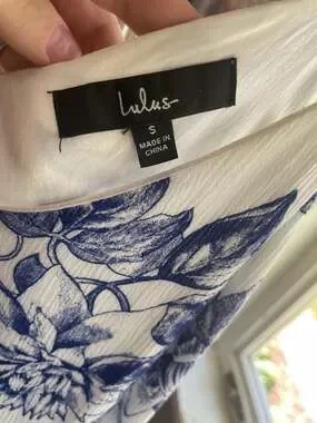 Lulus | Dresses | Lulus Blue White Floral Mini Dress Cottagecore Old ...